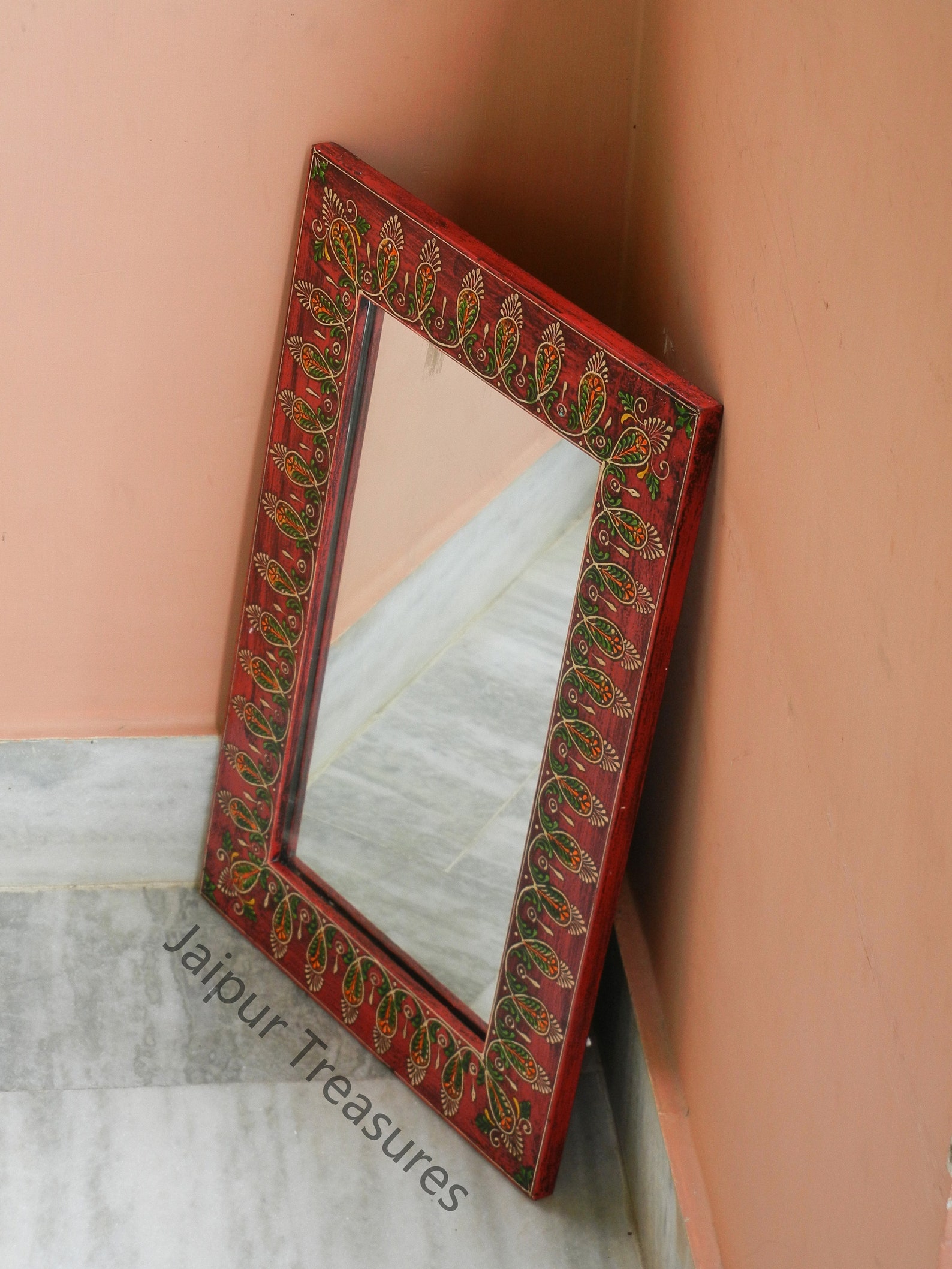 Wooden Wall Mirror Indian Traditional Ethnic Style Handmade - Etsy