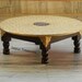 Wooden and Brass Round Chowki Bajot Footstool Table Bed - Etsy