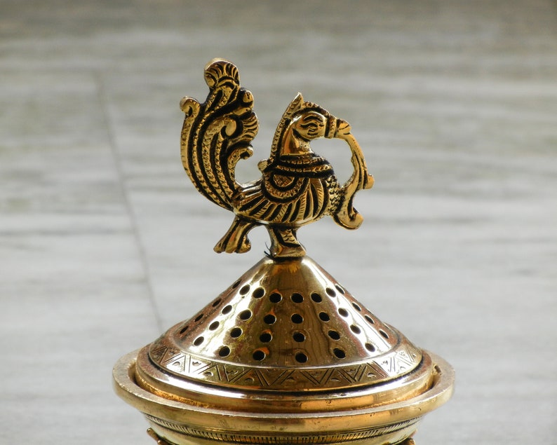 Brass Loban Lamp Incense Burner & Dhoop Box Indian Style Prayer Lamp ...