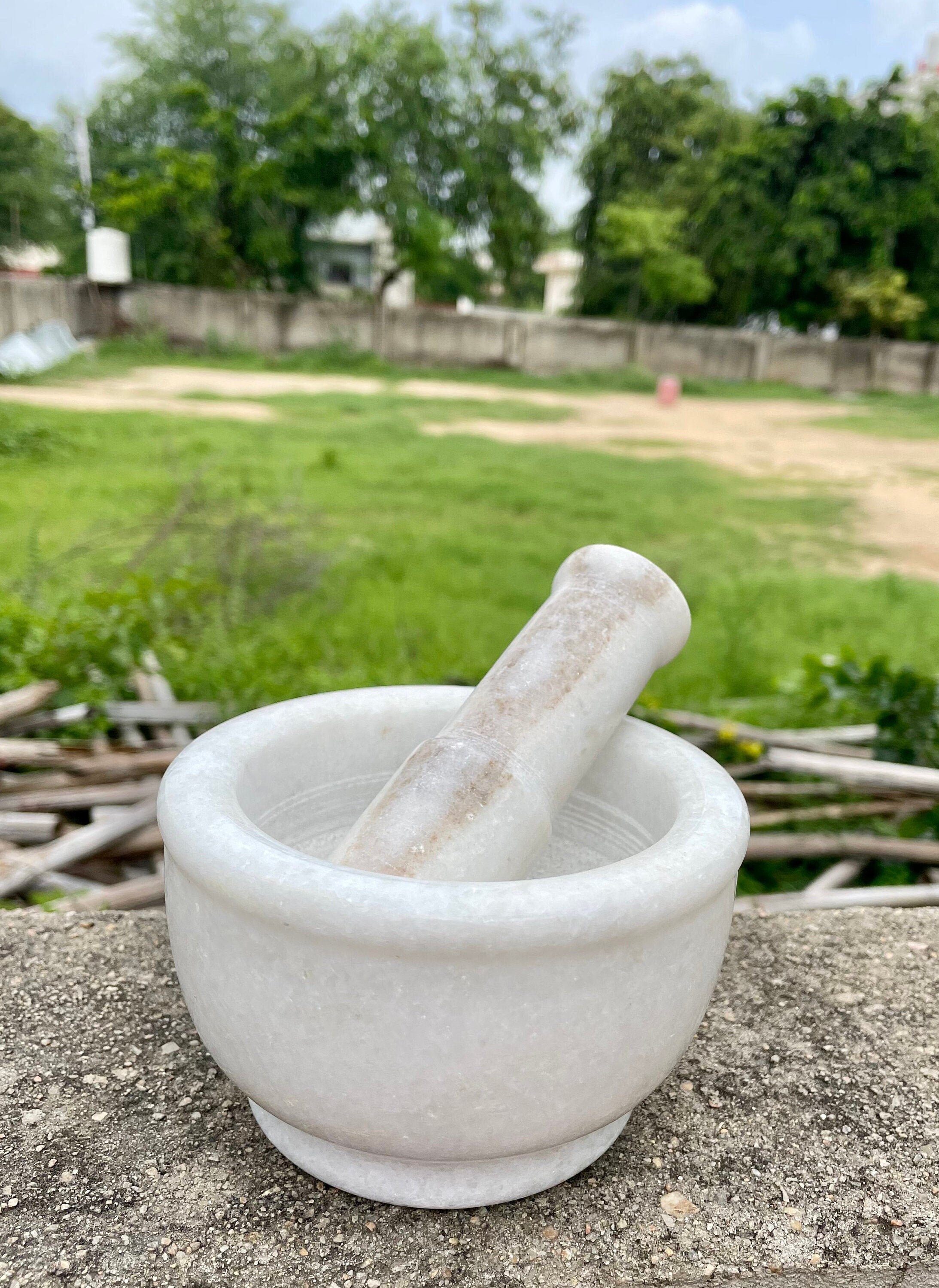 Marble Mortar and Pestle Okhal Moosal Moosali Traditional | Etsy