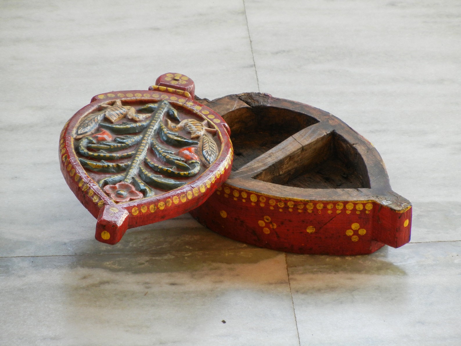 Wooden Vintage Indian Tikka Box 2 Compartment Box Kumkum - Etsy