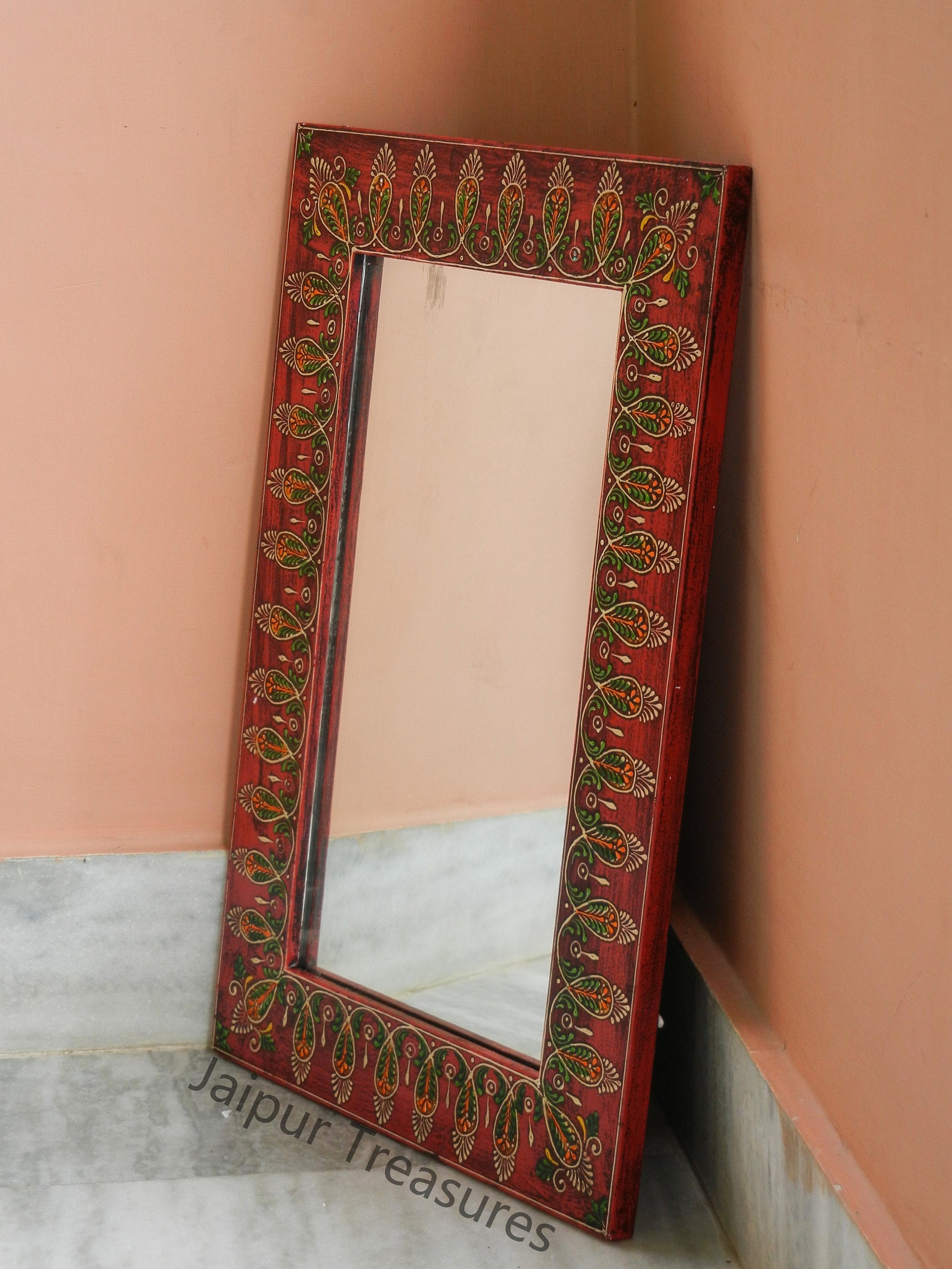 Wooden Wall Mirror Indian Traditional Ethnic Style Handmade | Etsy