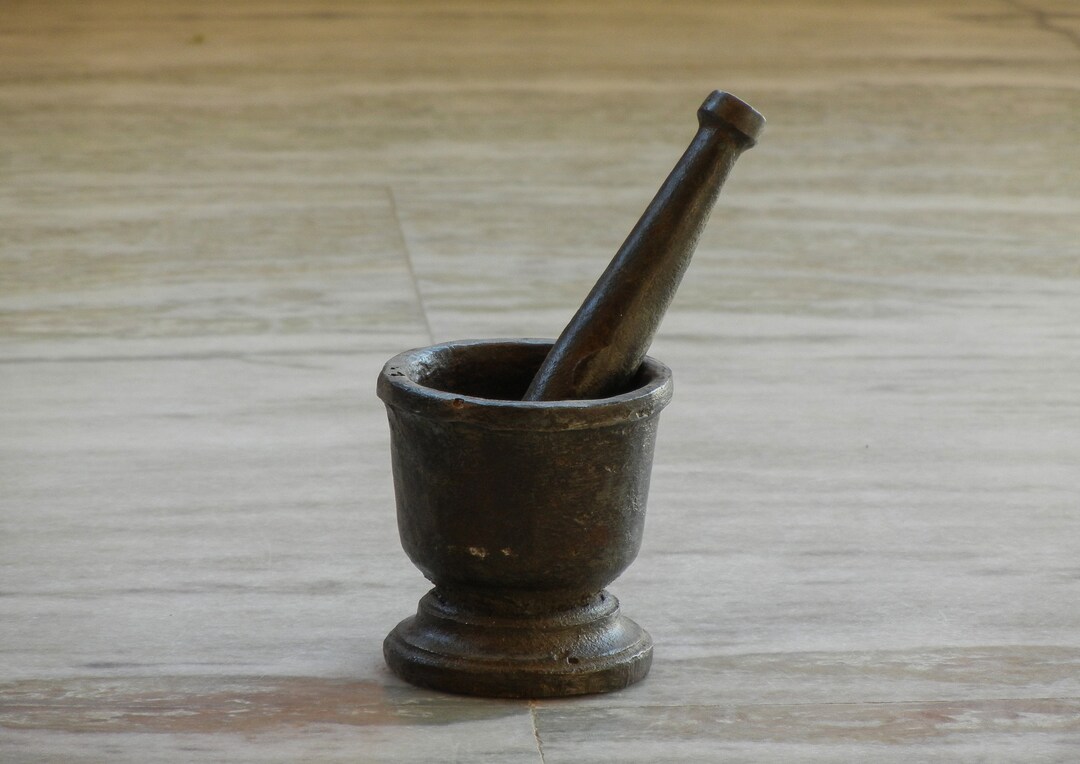 Vintage Old Iron Mortar and Pestel, Okhal, Moosal, Moosali, Traditional ...