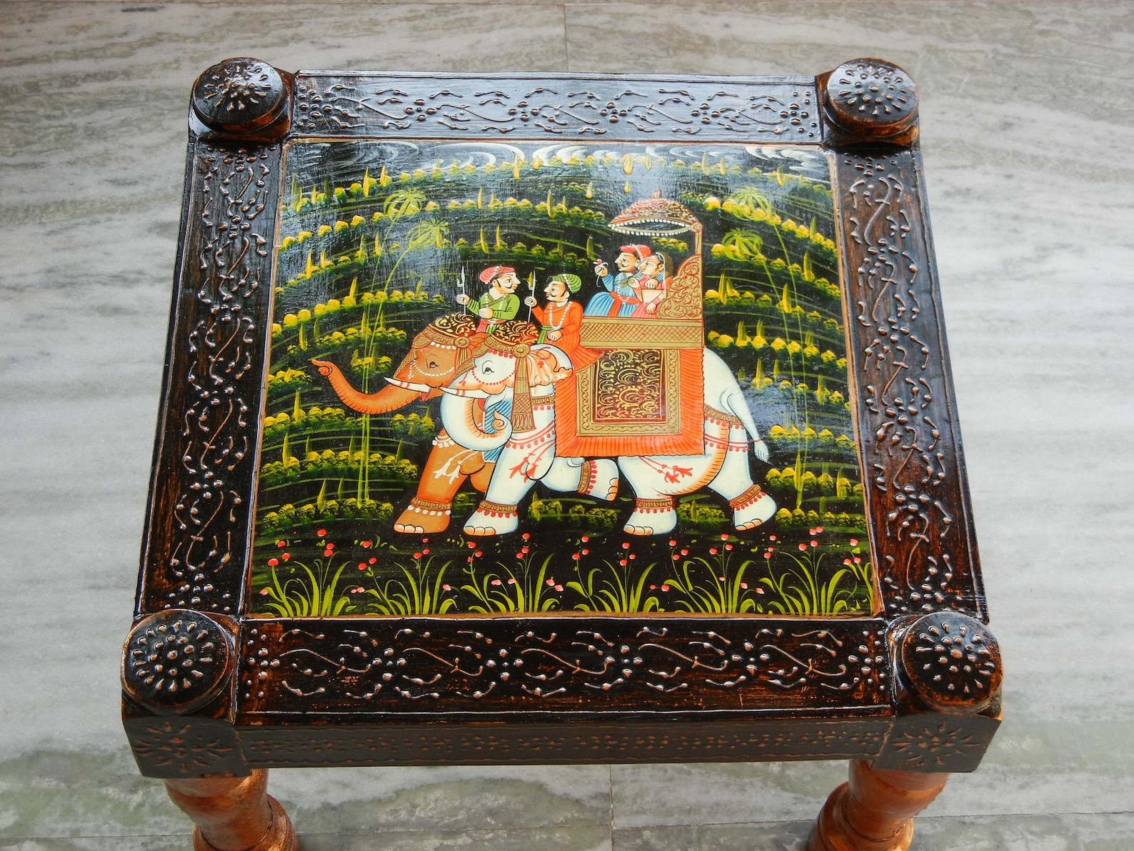 Wooden Pidha Chair Pouffe Ottoman Low Seat Stool | Etsy