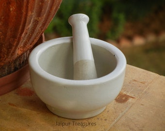 Marble Mortar and Pestle Okhal Moosal Moosali Traditional | Etsy