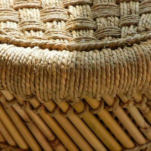 100% Natural Jute & Sarkanda Wood Pouffe, Stool, Footstool, Sitting ...