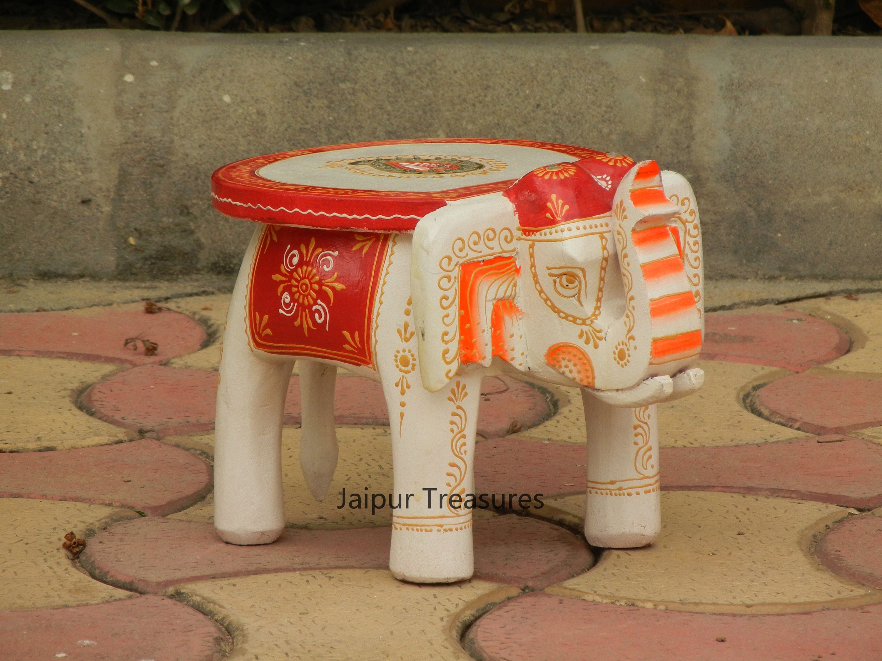 Wooden Elephant Stool Side Table End Table Footstool - Etsy