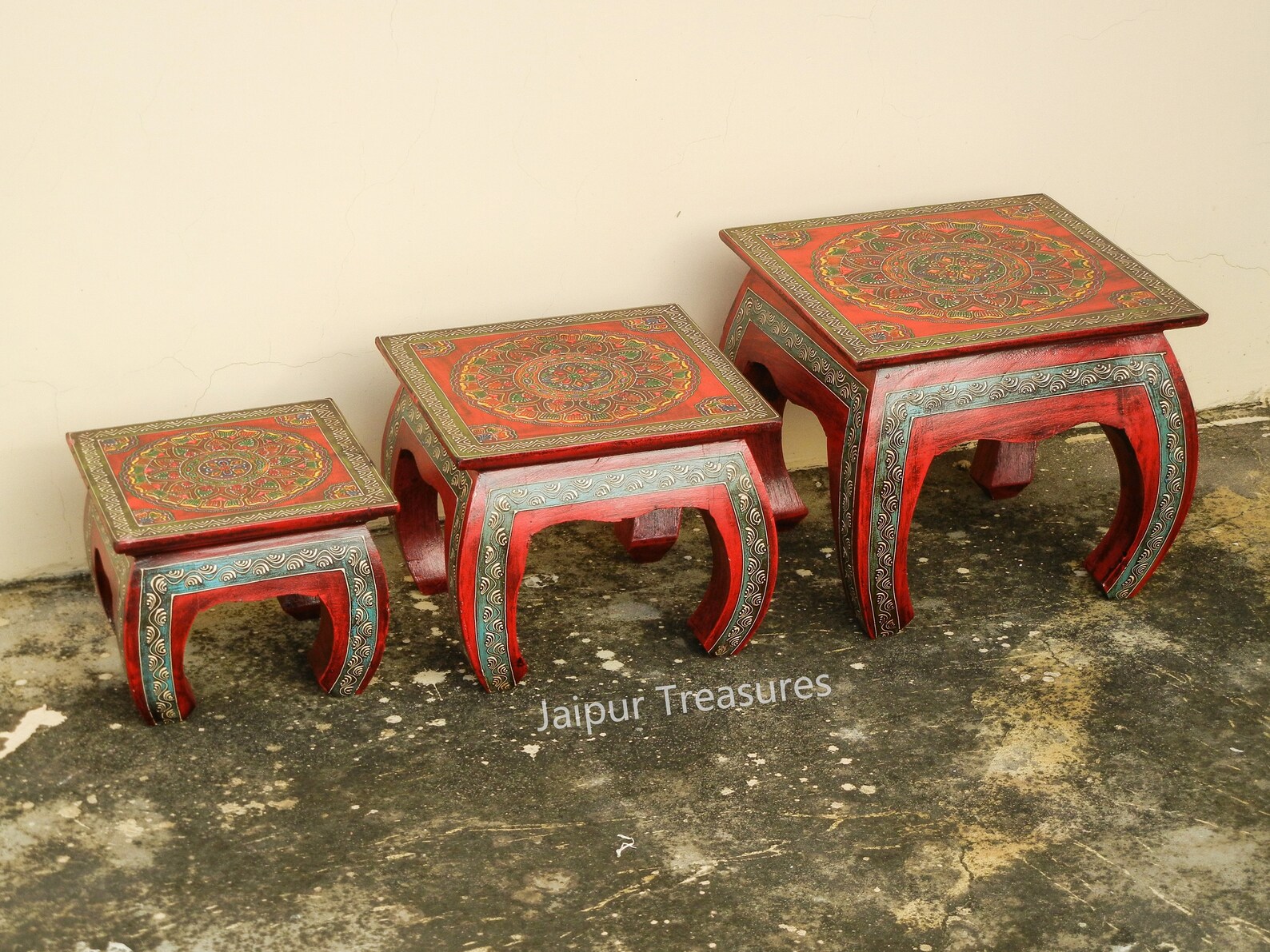 Wooden Indian Stool Footstool Ottoman Pouffe Bench Chair - Etsy