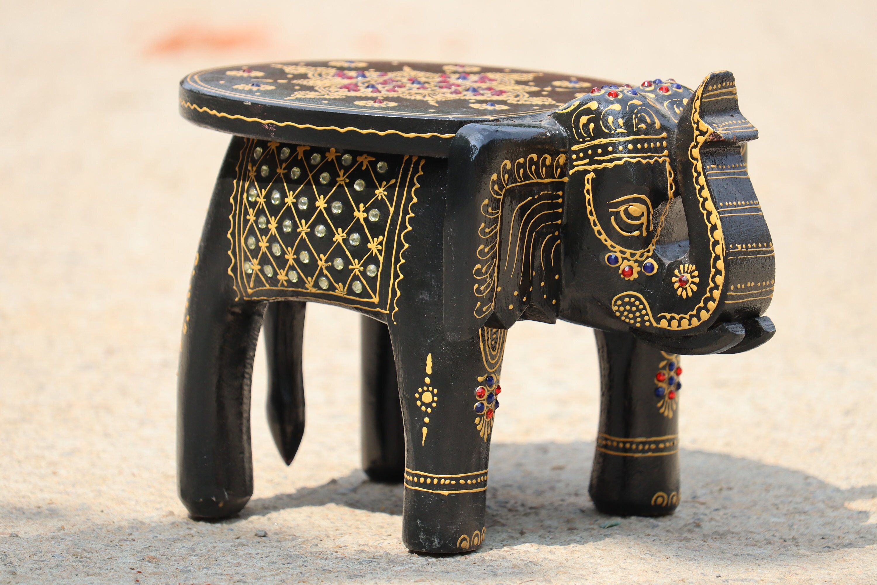 Wooden Elephant Stool Side Table End Table Footstool - Etsy
