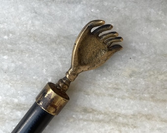 Wood & Brass Vintage Back Scratcher, Back Massager, Massage Tool ...