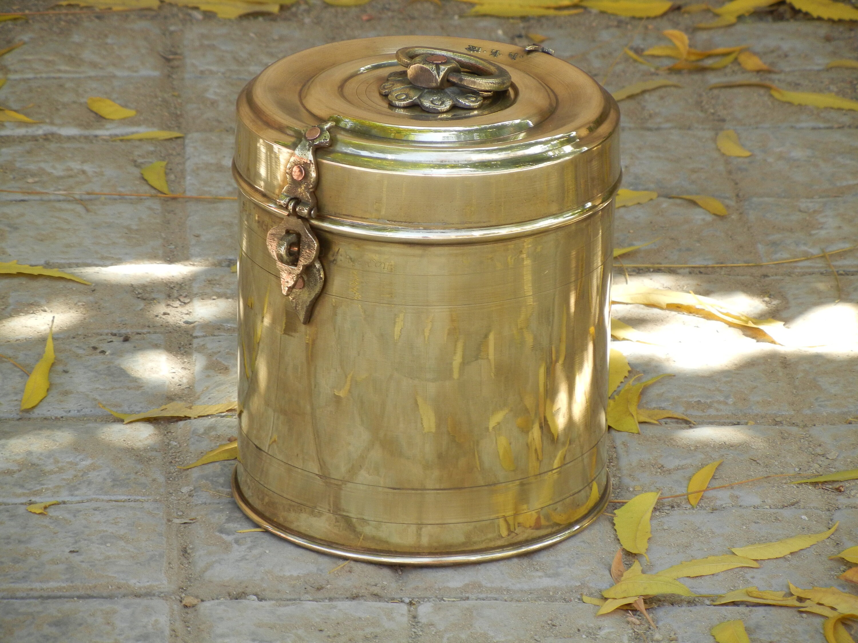 Vintage Old Indian Brass Jar, Container, Canister, Antique, Collectible ...