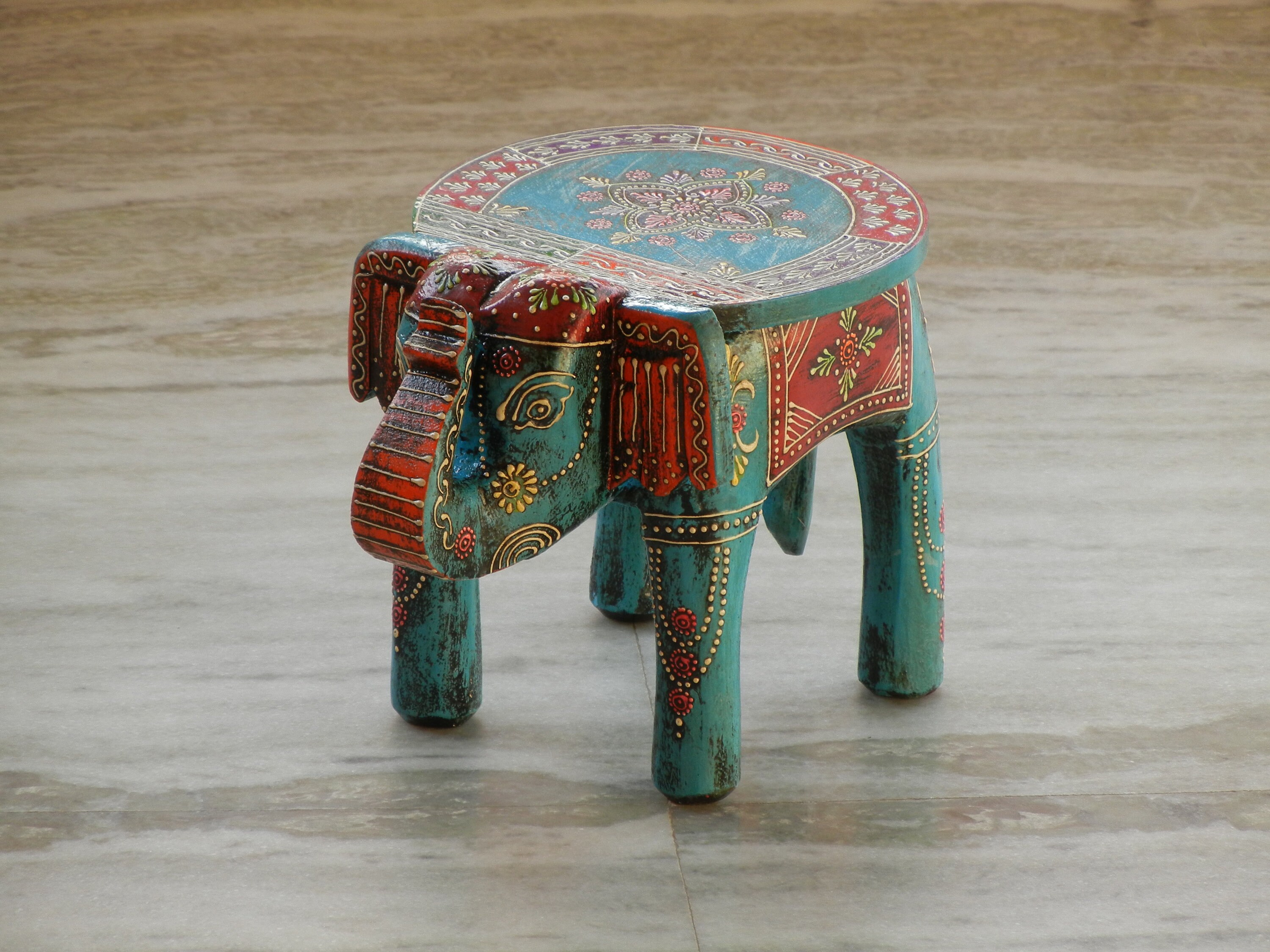 Wooden Elephant Stool Side Table End Table Footstool | Etsy