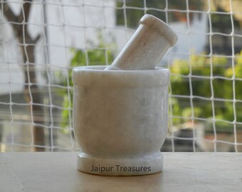 Marble Mortar and Pestle Okhal Moosal Moosali Traditional | Etsy