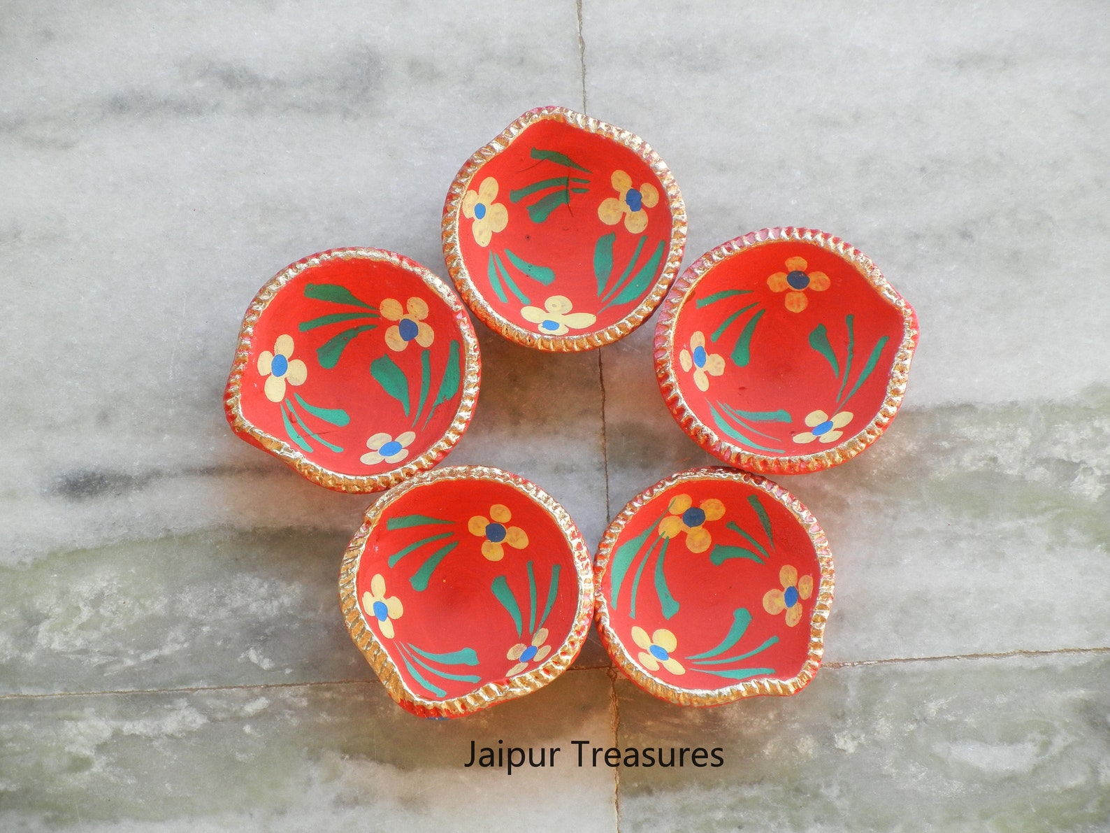 Clay Painted Diya Pot Painted Diwali Diya Clay Oil Lamp - Etsy