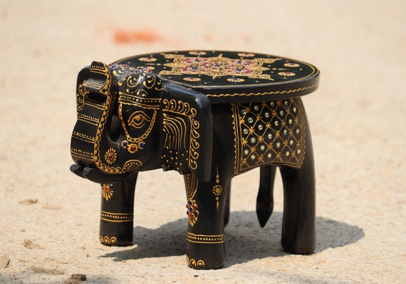 Wooden Elephant Stool Side Table End Table Footstool | Etsy