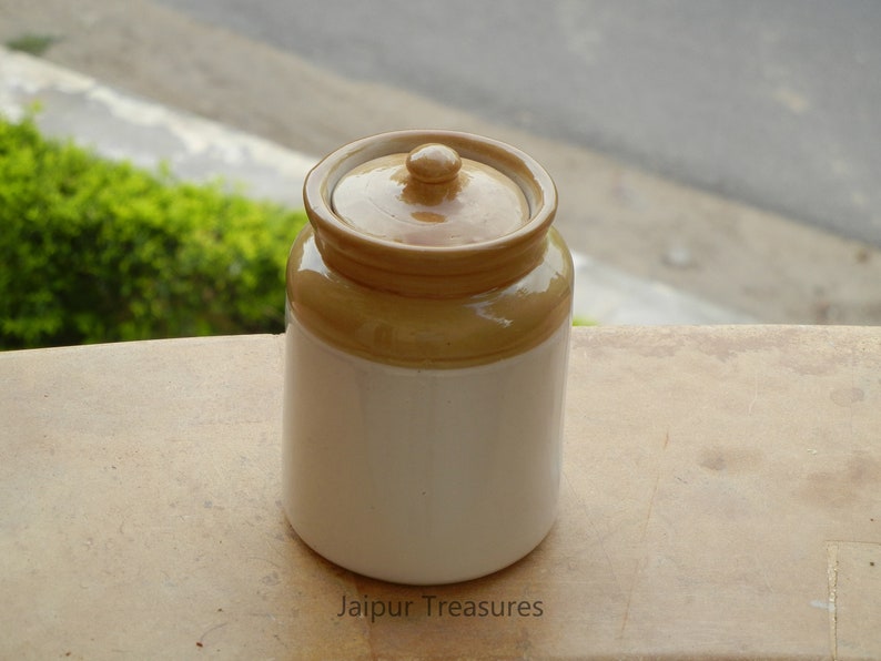 Ceramic Handmade Indian Pickle Jar Achaar Barni Container | Etsy