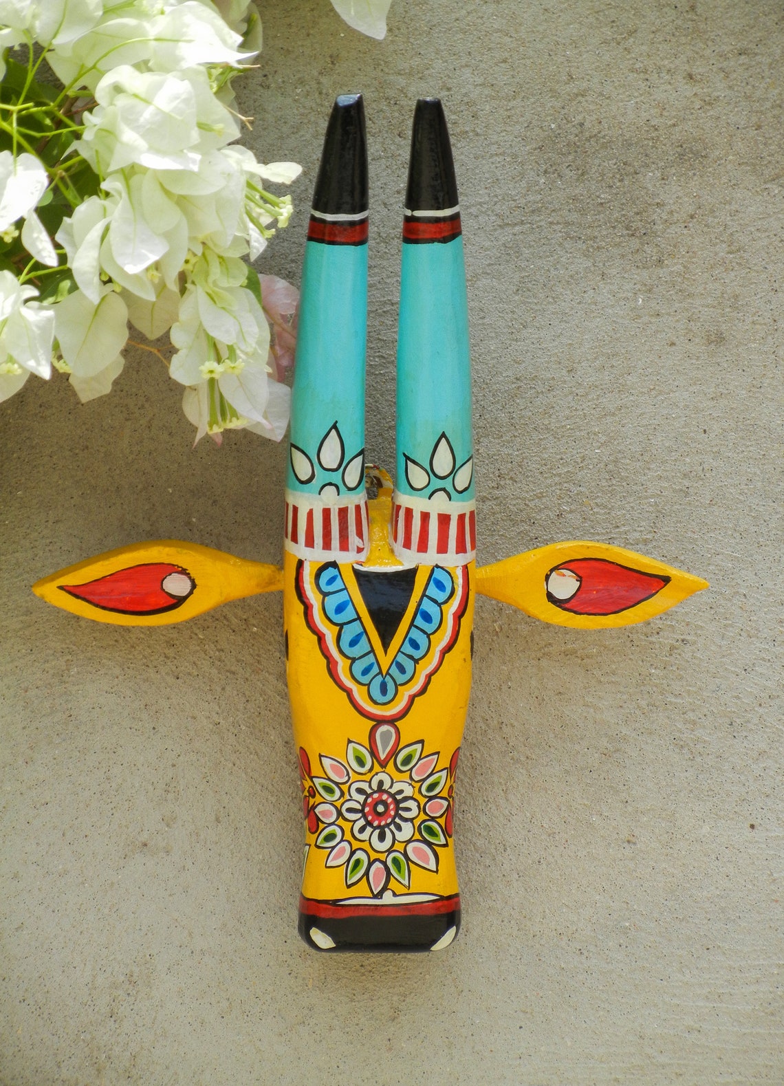 Wooden Cow Head Decorative Wall Decor, Wall Hanging, Ethnic Indian ...