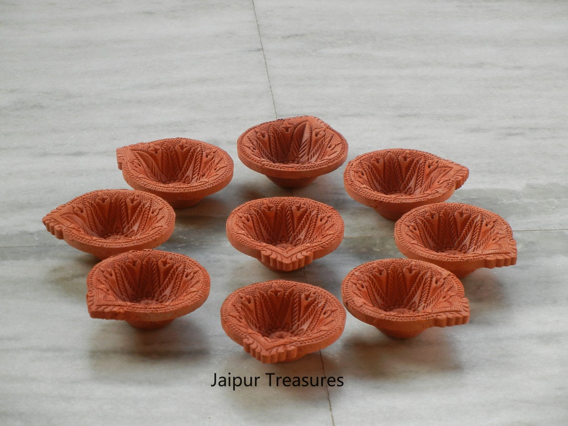 Clay Diya Pot Diwali Diya Clay Oil Lamp Indian Diya Wick - Etsy
