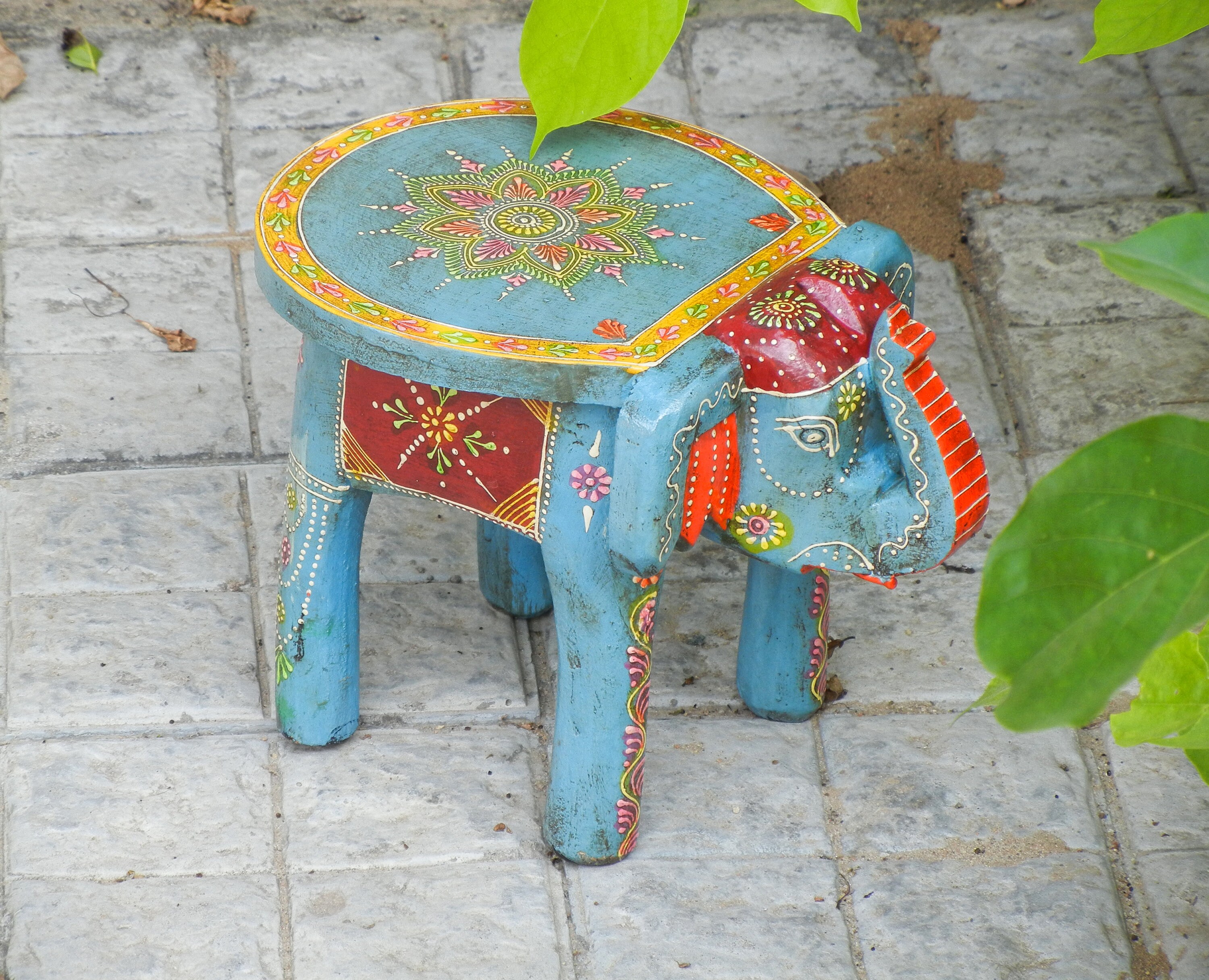 Wooden Elephant Stool Side Table End Table Footstool - Etsy