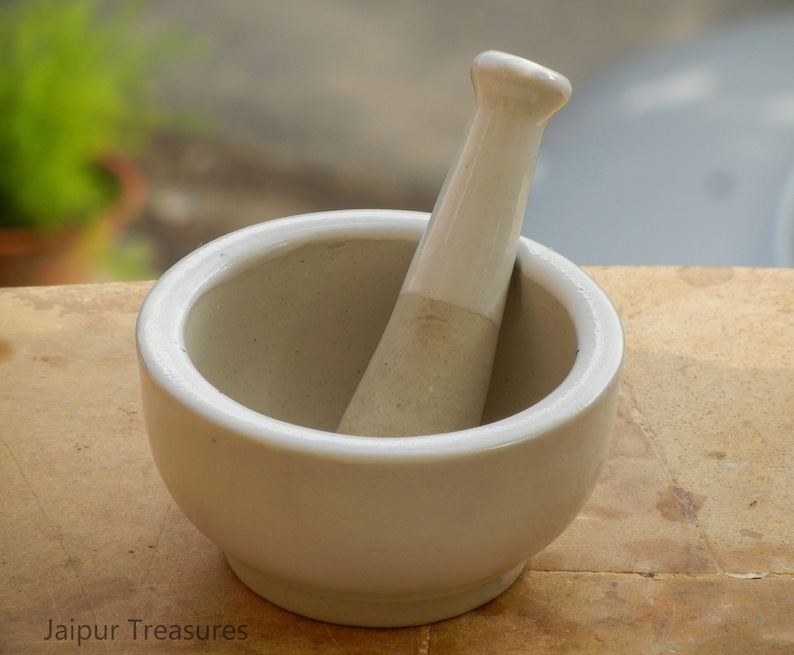 Ceramic Mortar and Pestle Okhal Moosal Moosali Traditional | Etsy