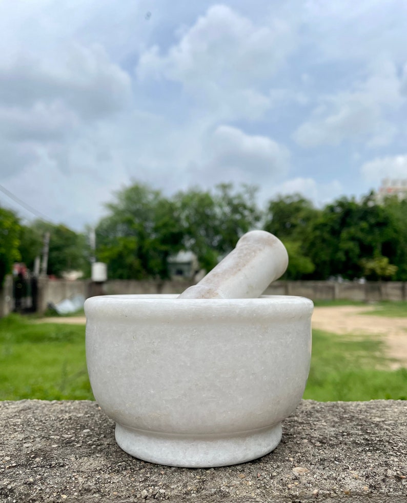 Marble Mortar and Pestle Okhal Moosal Moosali Traditional | Etsy