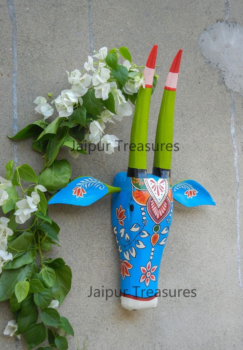 Wooden Cow Head Decorative Wall Decor Wall Hanging Ethnic - Etsy