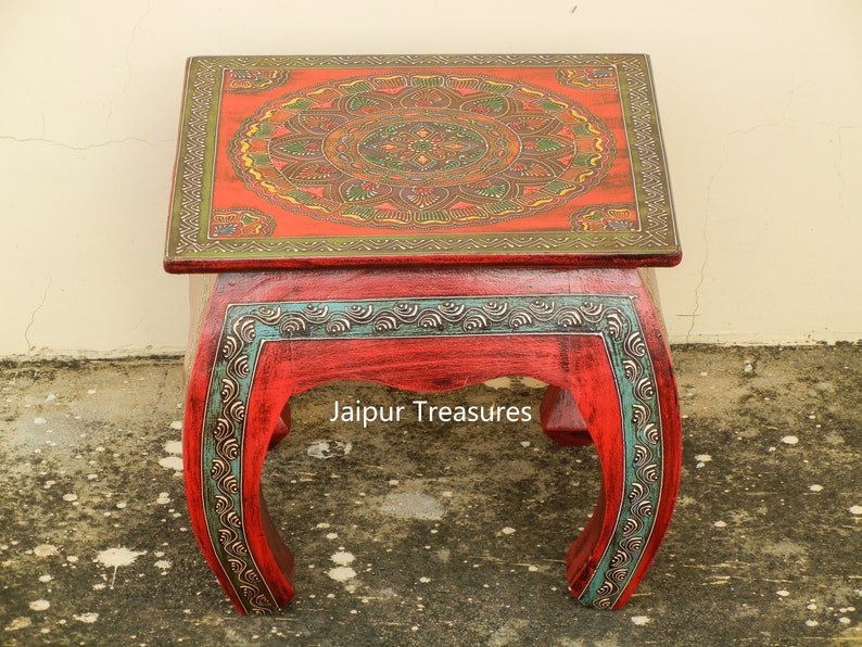 Wooden Indian Stool Footstool Ottoman Pouffe Bench Chair - Etsy