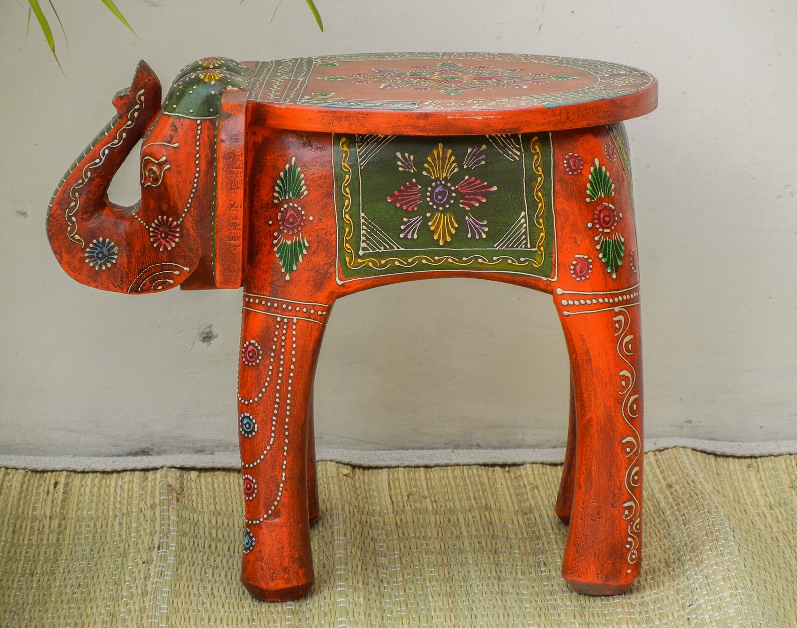 Wooden Elephant Stool, Side Table, End Table, Footstool, Ottoman ...