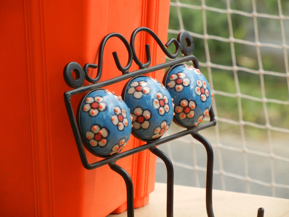 Ceramic Wall Hanger With 3 Hooks Decorative Hooks Coat | Etsy