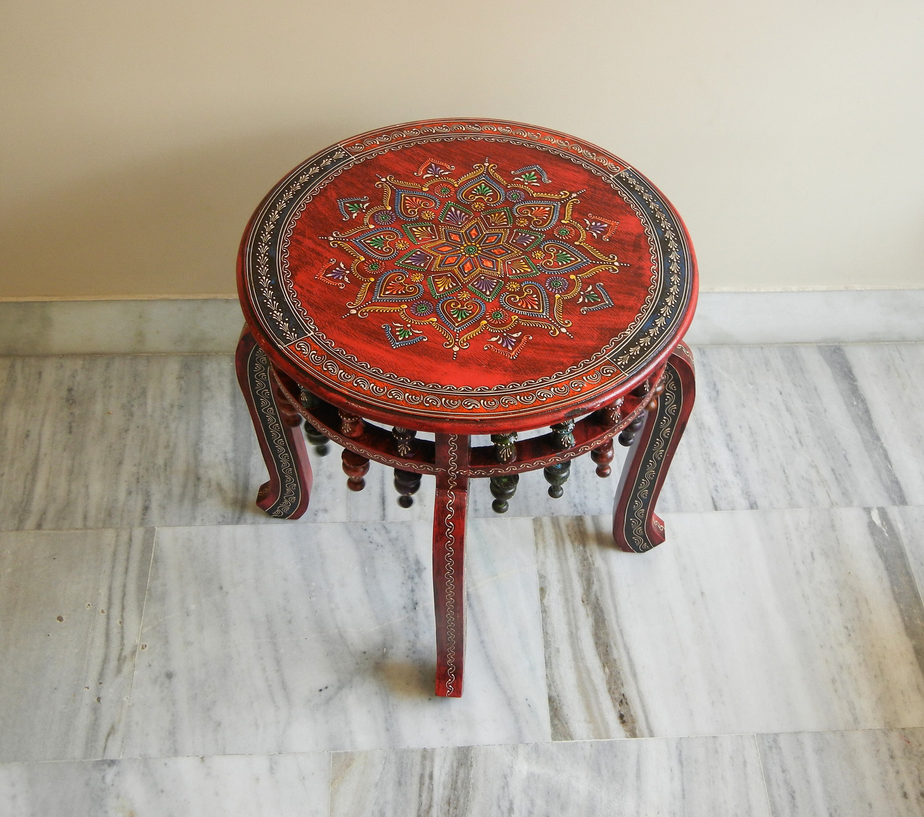 Wooden Round Coffee Table Indian Side Table End Table - Etsy
