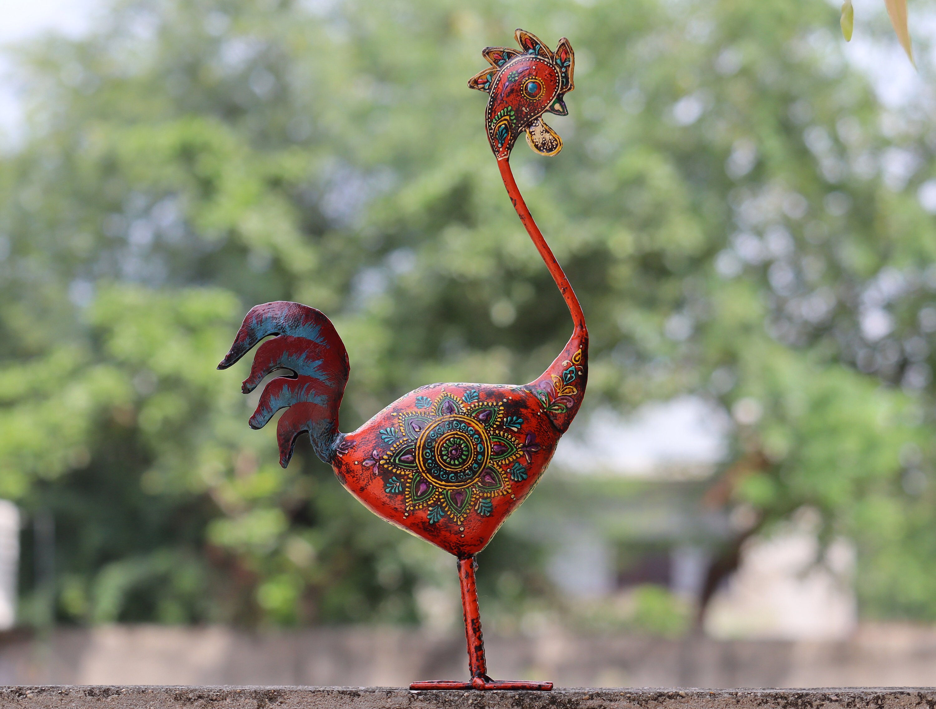 Wooden & Metal Hen Chicken Statue Figure Showpiece | Etsy