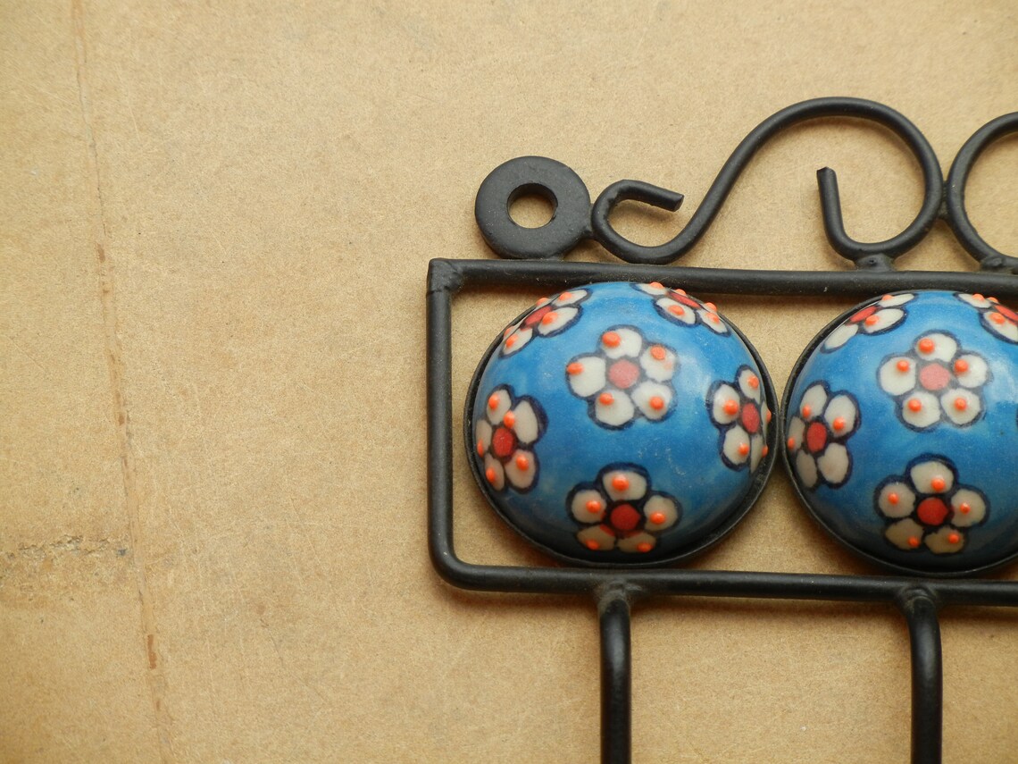 Ceramic Wall Hanger With 3 Hooks Decorative Hooks Coat | Etsy