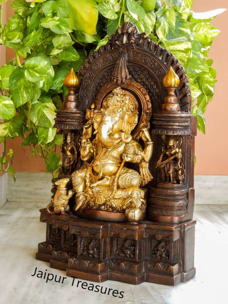 Brass Ganesha on Singhasan Sculpture Lord Ganesh Statue Lord - Etsy