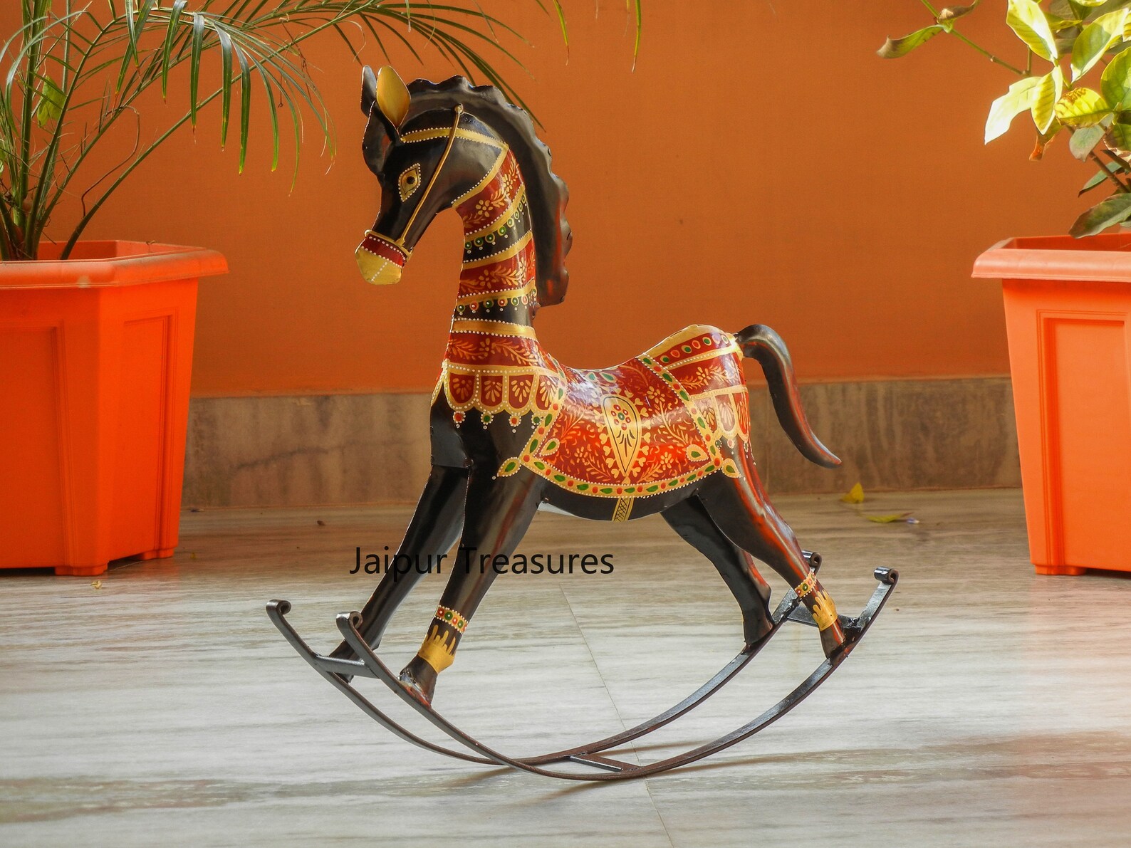 Metal Rocking Horse Statue Figurine Sculpture Showpiece | Etsy