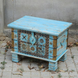 Wooden and Brass Sheet Trunk Box Distress Finish Vintage - Etsy
