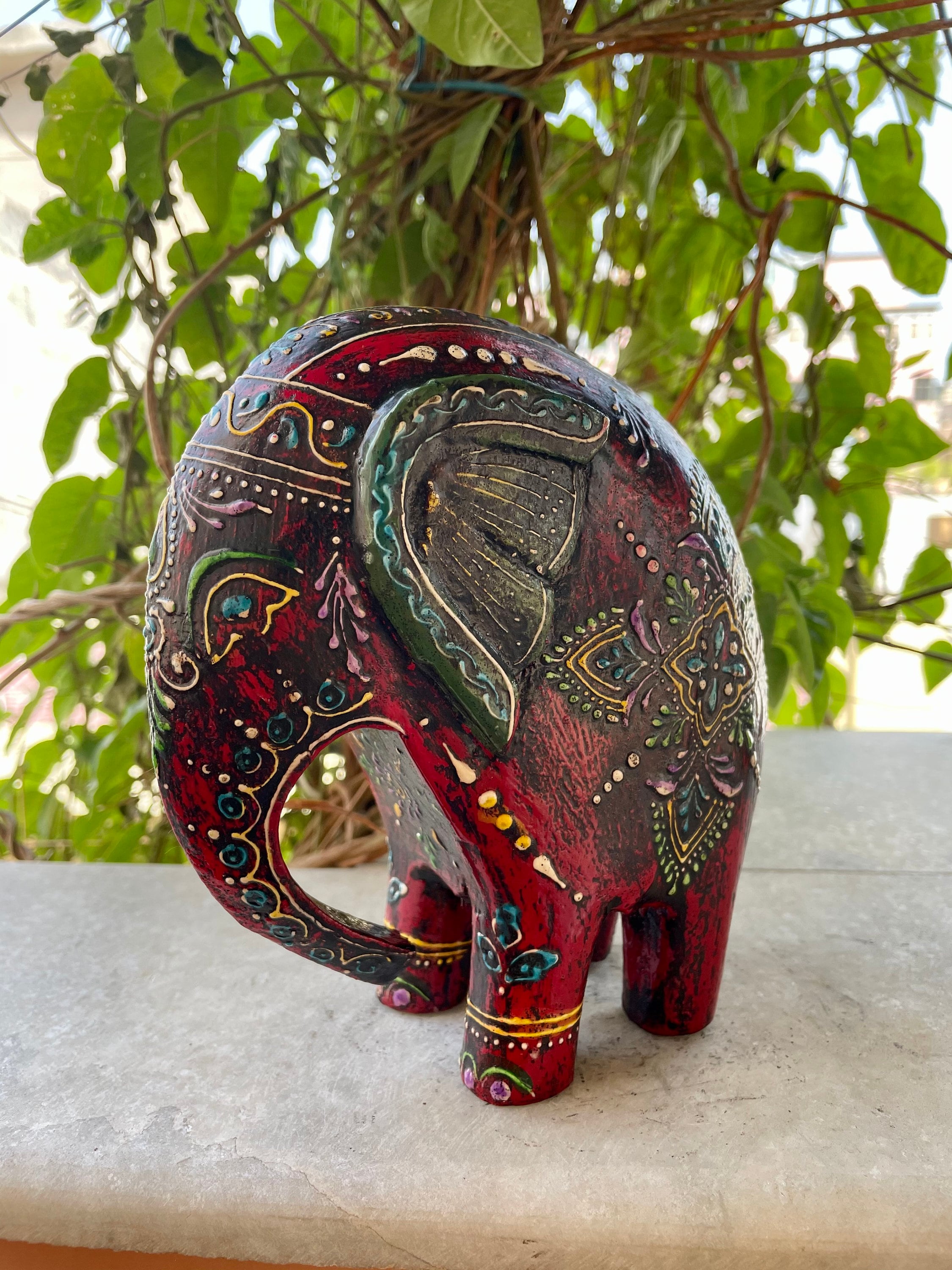 Wooden Mini Elephant Statue Figure Showpiece Home Decor - Etsy