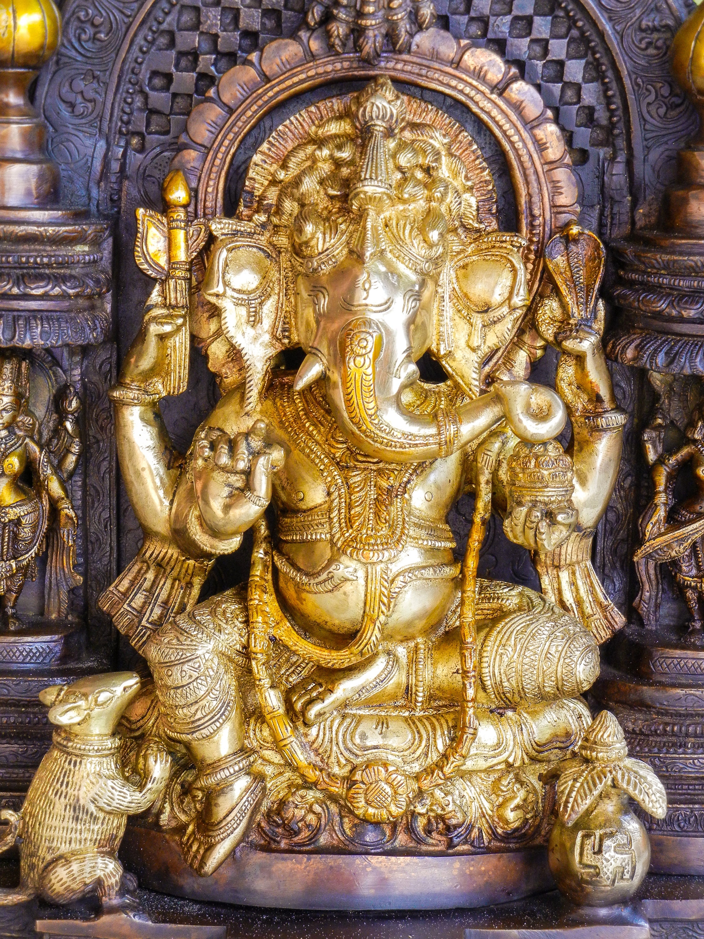 Brass Ganesha on Singhasan Sculpture Lord Ganesh Statue Lord - Etsy