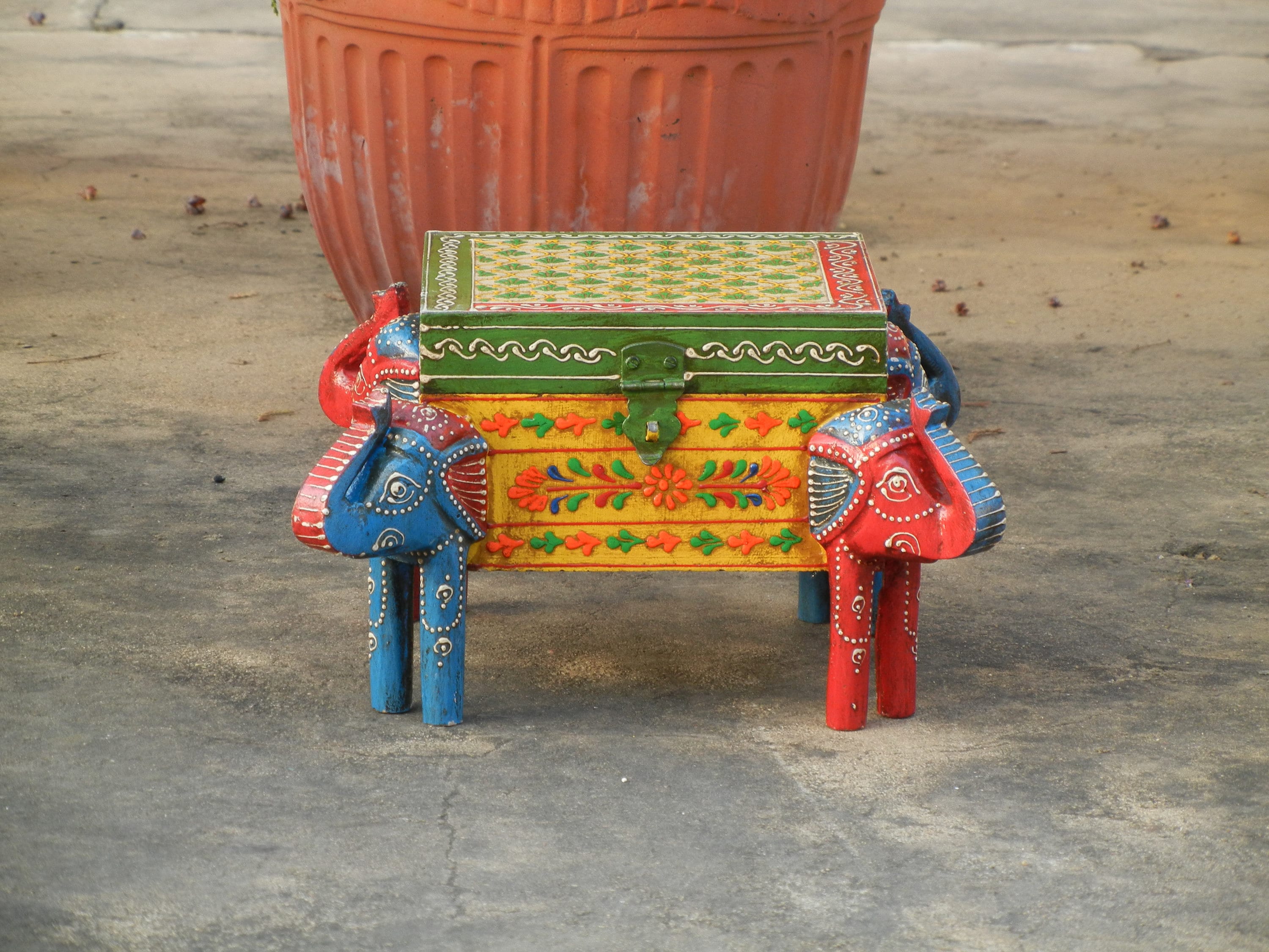Vier Elefanten Kästchen aus Holz Aufbewahrungsbox Bemalter - Etsy.de