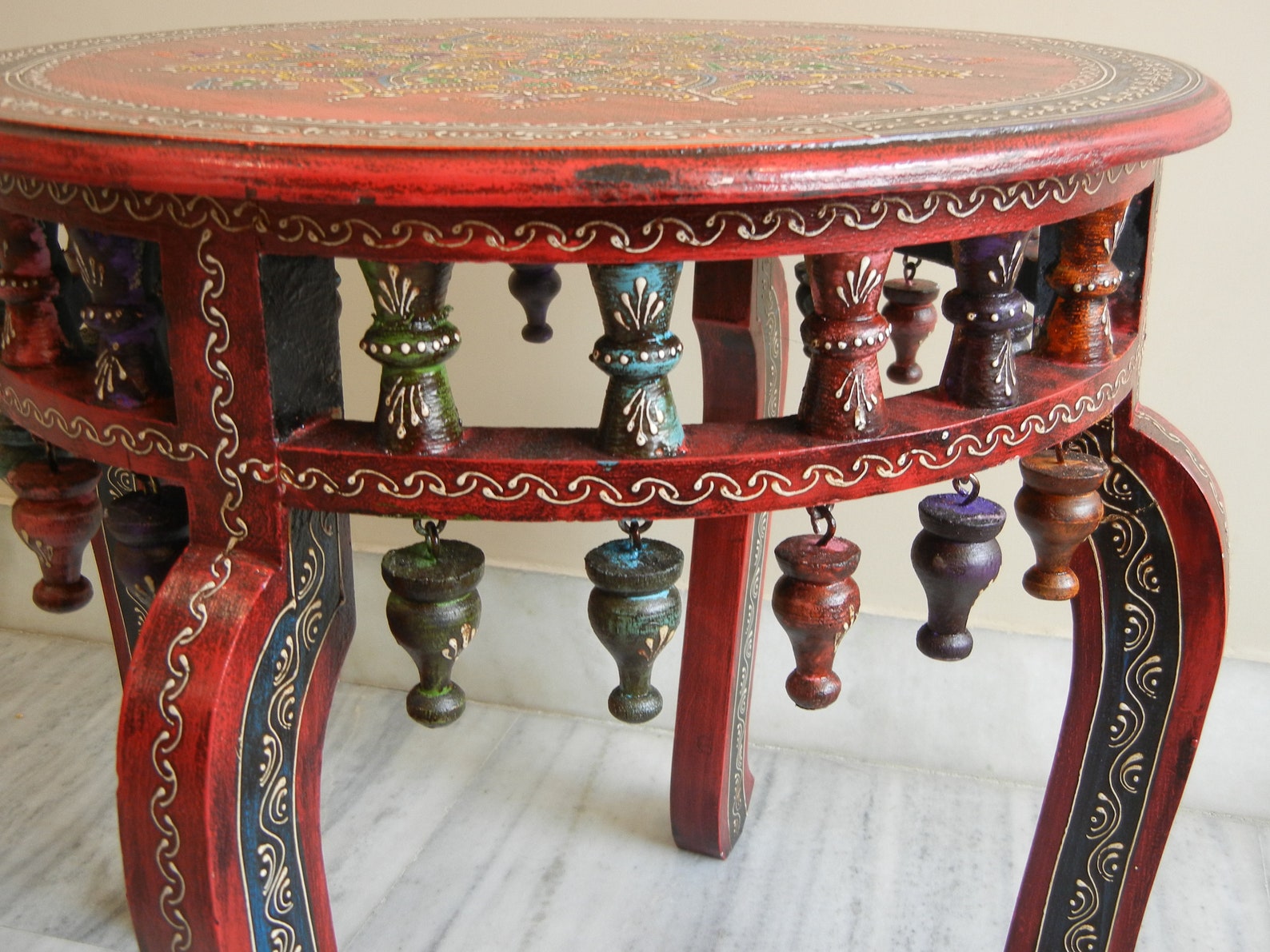 Wooden Round Coffee Table Indian Side Table End Table - Etsy