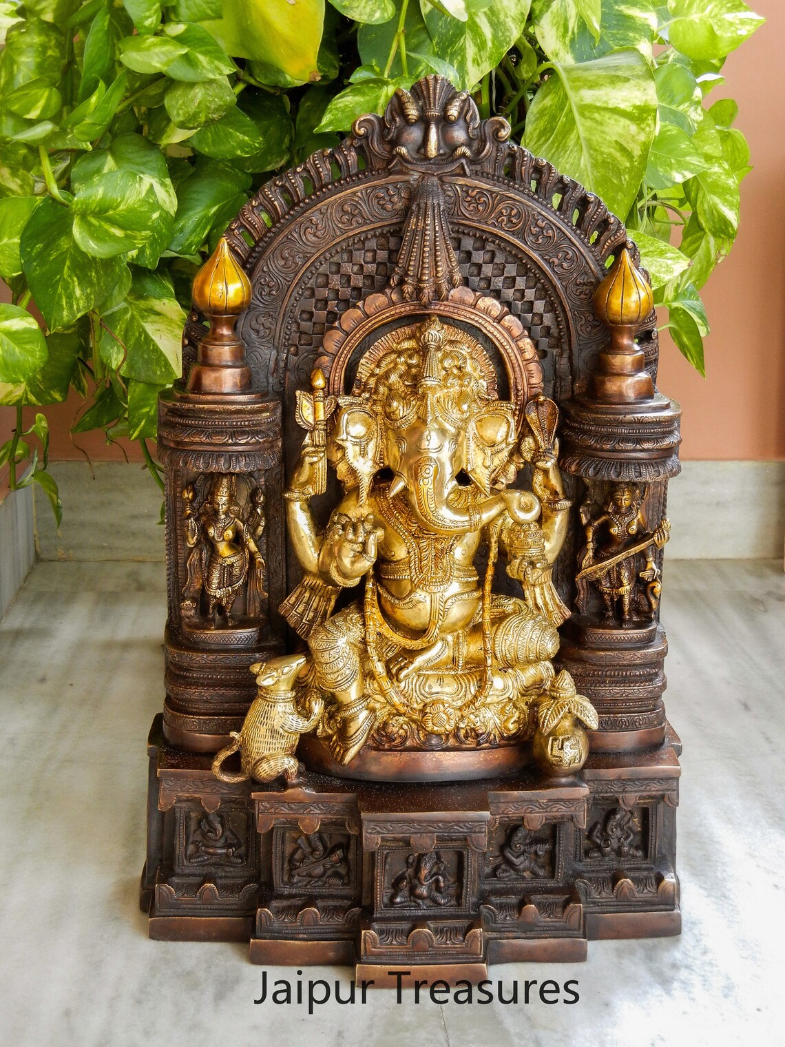 Brass Ganesha on Singhasan Sculpture Lord Ganesh Statue Lord - Etsy