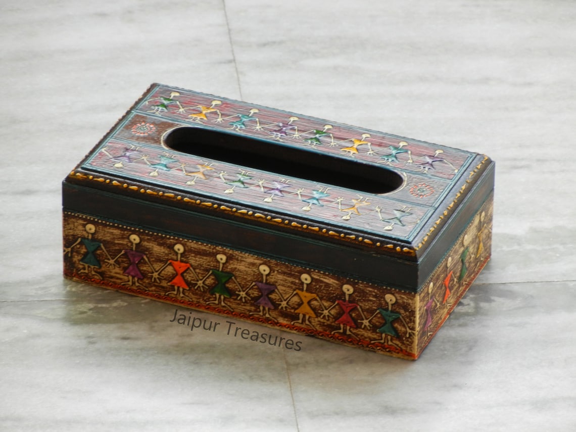 Wooden Painted Tissue Box Tissue Holder Tissue Dispenser | Etsy
