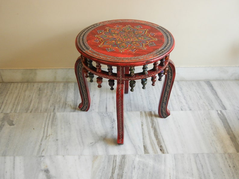 Wooden Round Coffee Table Indian Side Table End Table - Etsy