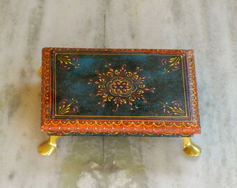 Wooden Indian Miniature Chowki Bajot Table Bed Table - Etsy