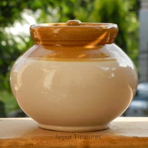 Ceramic Round Pickle Jar Achaar Barni Container Canister | Etsy India