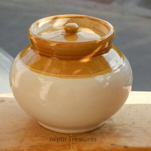 Ceramic Round Pickle Jar Achaar Barni Container Canister - Etsy India