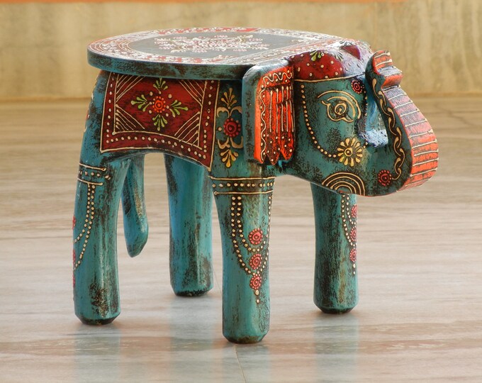 Wooden Elephant Stool Side Table End Table Footstool - Etsy