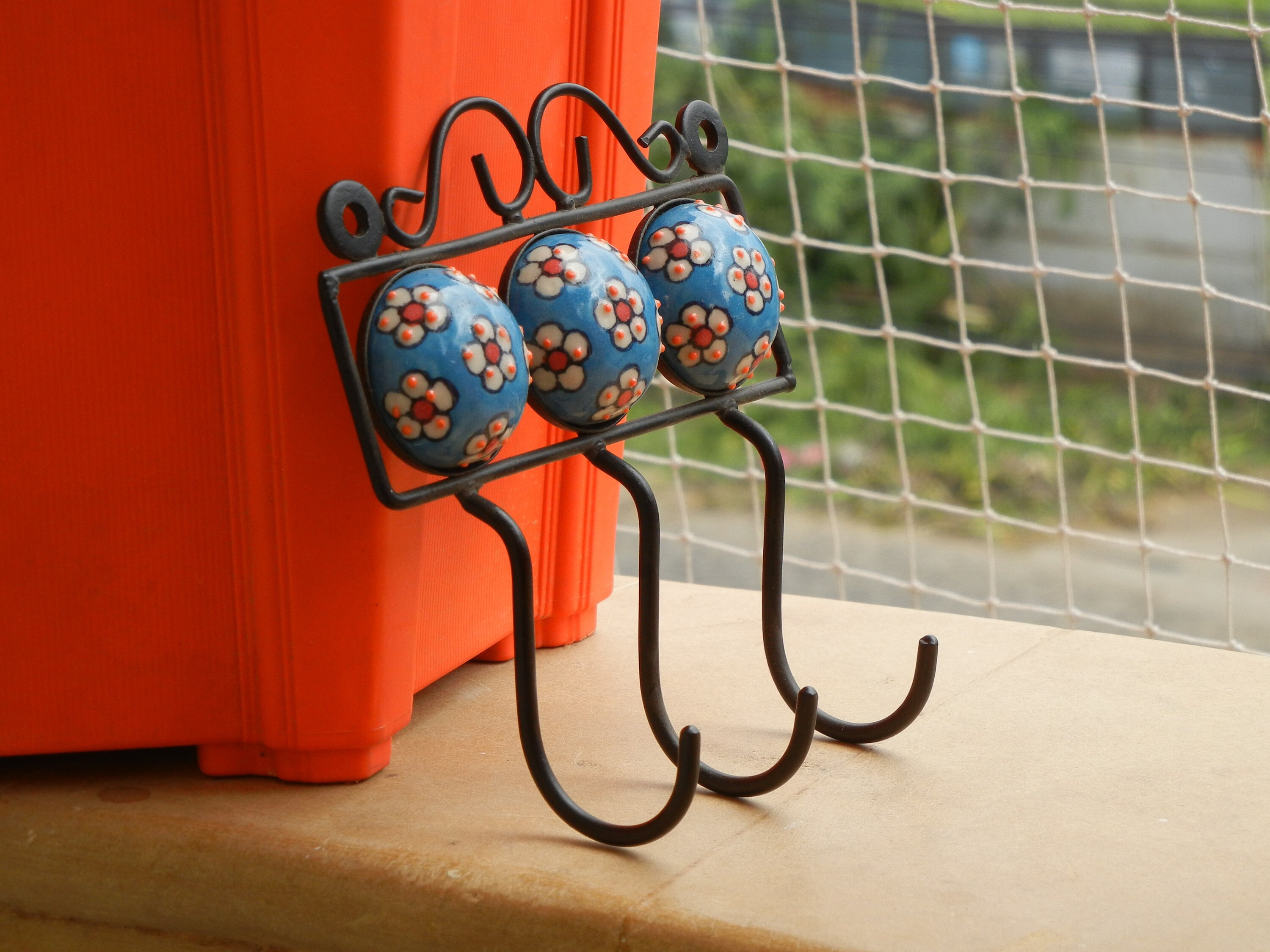 Ceramic Wall Hanger With 3 Hooks Decorative Hooks Coat | Etsy