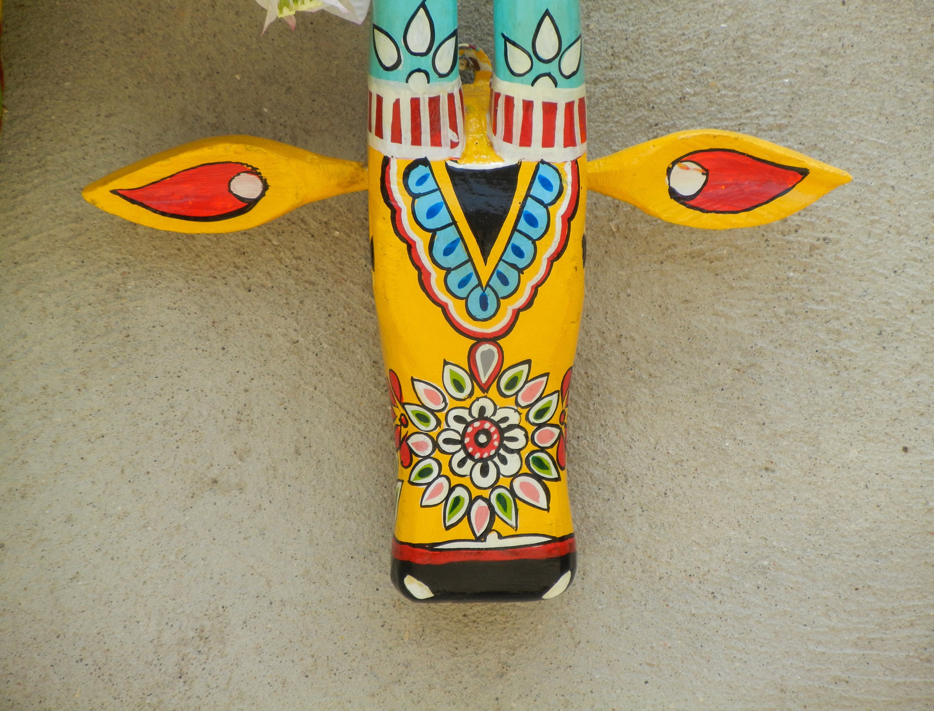 Wooden Cow Head Decorative Wall Decor, Wall Hanging, Ethnic Indian ...