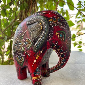 Wooden Mini Elephant Statue Figure Showpiece Home Decor - Etsy