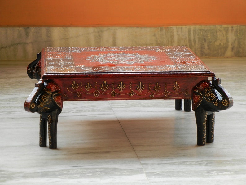 Wooden MDF Elephant Indian Chowki Bajot Footstool Bed | Etsy